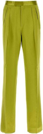 Tom Ford Homme, Pantalons, Vert, Taille: M Fluid Tiny Polka Dot Double Pleat Pant
