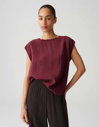 OPUS Kurzarmshirt SILKISI im Materialmix