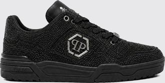 Philipp Plein Baskets Predator V2 en cuir avec cristaux et logo Hexagon