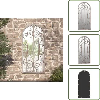 vidaXL The Living Store - Gartenspiegel Sand 100x45 cm Eisen - Gartenspeigel - Wandspiegel Au&szlig;en - Metallspiegel - Antikspiegel - Gartendekoration