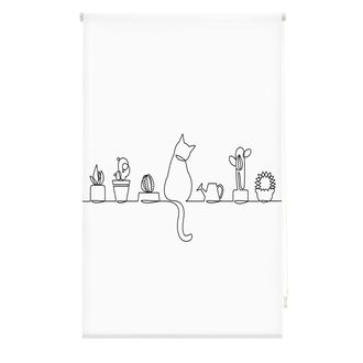 Blindecor Digitale Küche | lichtdurchlässiges Rollo mit Digitaldruck | Modell Cat | 110 x 180 cm (Breite x Höhe) Stoffgröße 107 x 175 cm | Fensterrollos