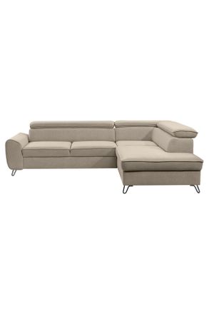 Stylife Ecksofa, Beige, Textil, 4-Sitzer, Ottomane rechts, Eckteil, L-Form, 250x200 cm, Stoffauswahl, seitenverkehrt erh&auml;ltlich, Wohnzimmer, Sofas & Couches, 