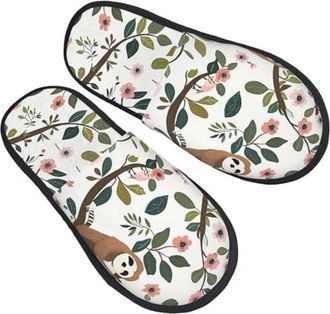 Generic Branche De Paresseux, Animal Mignon Homme Femme Chaussures De Maison Antid&eacute;rapantes Chaussons Respirantes Pantoufles Pour Ext&eacute;rieur Automne Int&eacute;rieur 