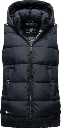 Marikoo Damen warme Winter Steppweste mit Kapuze Zarinaa Navy Gr. XS