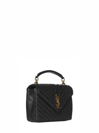 Saint Laurent Womens Shoulder Bag Medium College Quilted Leather Black
