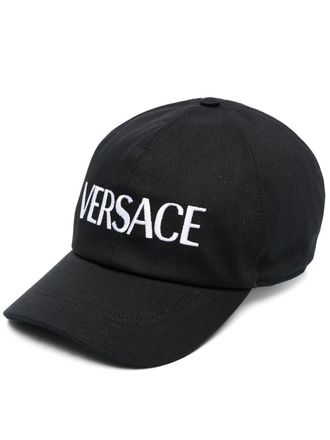Versace casquette &agrave; logo brod&eacute; - Noir