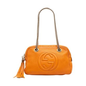 Gucci Sac bandouli&egrave;re en cuir Pre-owned - Femme - Pre-owned - Orange - Taille: ONE Size
