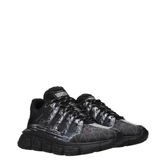 Versace Patterned Fabric Sneaker - Black