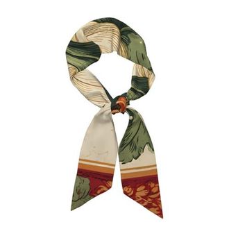 Generic &Eacute;charpe dautomne en forme de feuille d&eacute;rable pour femme - &Eacute;charpe tour de cou pour sacs &agrave; main - Feuilles rouges - Bandeau en satin de soie pour le sp