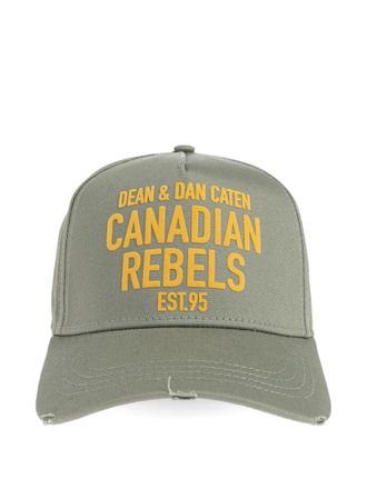 Dsquared2 Baseballkappe im Distressed-Look - Gr&uuml;n