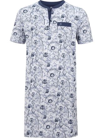 Jan Vanderstorm Herren Nachthemd Unni Kurzarm | Reine Baumwolle | Gro&szlig;e Gr&ouml;&szlig;en L-7xl blau, 7XL (XXXXXXXL) - 80/82