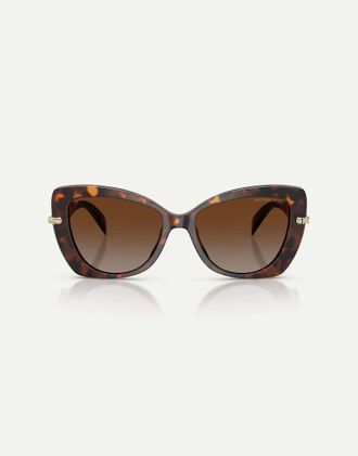 Michael Kors Atlanta Butterfly-Sonnenbrille mit braunem polarisiertem Glas in Luggage-Tortoise