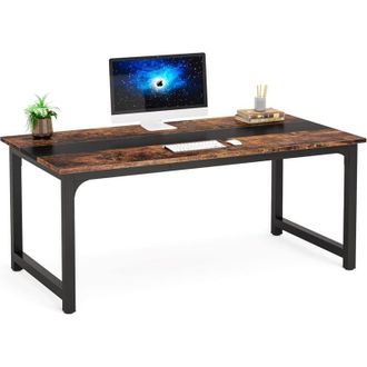 Tribesigns Schreibtisch, 160 x 80 cm gro&szlig;er Computertisch, B&uuml;rotisch, f&uuml;r Arbeitszimmer, Arbeitsstation f&uuml;r das Heimb&uuml;ro, Moderner Einfacher Stil