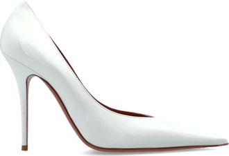 Amina Muaddi Escarpins &agrave; talons Anok &agrave; bout pointu - Femme - Chaussures - Blanc - Taille: 37 1/2 EU