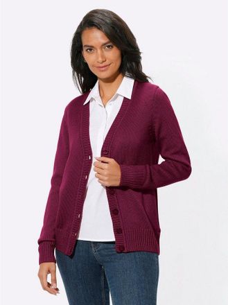 Witt Strickjacke Strickjacke Langarm Materialmix