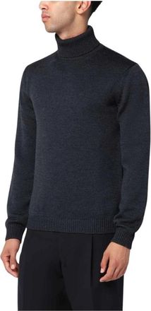 Roberto Collina Homme, Pulls, Gris, Taille: XL Pull Gris Style Dolcevita