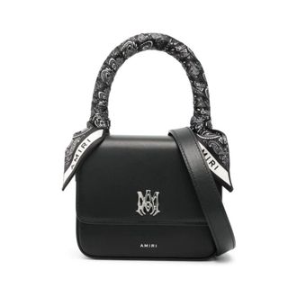 Amiri Femme, Sacs, Noir, Taille: ONE Size Sac &agrave; main en cuir imprim&eacute; bandana