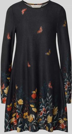 Apricot Minikleid mit Rundhalsausschnitt