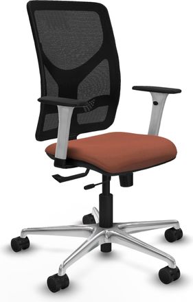 Piqueras y Crespo Schreibtischstuhl mit Armlehnen und hoher R&uuml;ckenlehne, Kaffeefarben, h&ouml;henverstellbare Lendenwirbelst&uuml;tze, ausgestattet mit Syncro/Traslack und Schnei