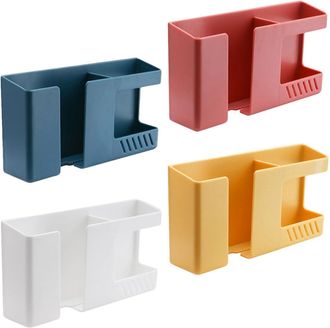 Supvox Wandmontierte H&auml;ngeregale 4 St&uuml;ck Kunststoff Aufbewahrungsboxen f&uuml;r Handy und Fernbedienung Bohrfreie Montage f&uuml;r K&uuml;che und Wohnzimmer