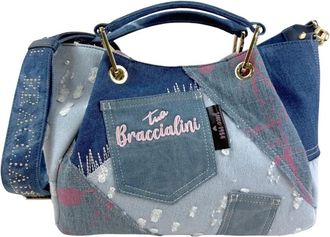 Braccialini Femme, Sacs, Bleu, Taille: ONE Size Amy Jeans Handbag M