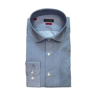 Roy Robson Slim Fit Hemd mit Geometrischem Muster - - Shirts - Herren - Blau - XS