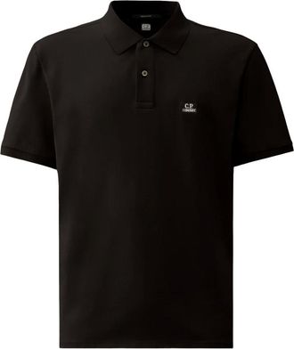 C.P. Company C.p. Company, Homme, Tops, Noir, Taille: XL Polo manches courtes en piqu&eacute; stretch