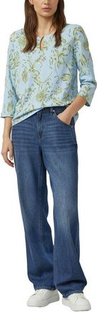 s.Oliver 3/4-Arm-Shirt mit floralem Allover-Print - Sommershirt Rundhals