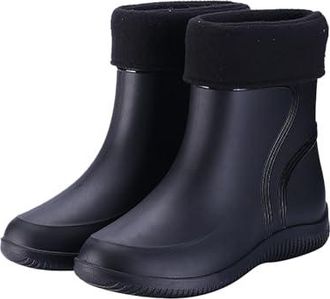Generic Bottes de pluie rondes &agrave; talons pour femmes avec boucle et bout de chaussure au milieu pour femmes, bottes de pluie pour femmes, bottes de pluie 11 la