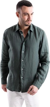Xacus Homme, Chemises, Vert, Taille: 2XL Chemise en lin &agrave; col fran&ccedil;ais