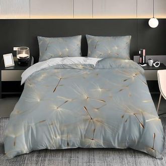 Generic Housse de Couette 280x260 Graines de Pissenlit Parure de Lit 2 Personnes Motifs V&eacute;g&eacute;taux Imprim&eacute; 3D Microfibre Doux Housses Couettes avec Fermeture &Eacute;c