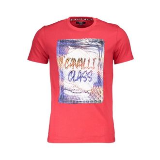 Cavalli Rosso Cotton T-Shirt - - Tops - Herren - Rot - L