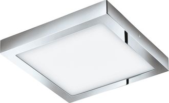 Eglo connect LED Deckenleuchte Fueva-C, Smart Home Deckenlampe, Material: Metallguss, Kunststoff, Farbe: Chrom, L: 30x30 cm, dimmbar, Weißtöne und RGB Farb