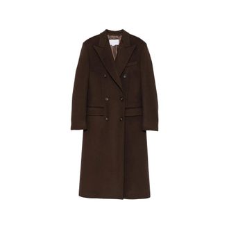 Stella McCartney Manteau crois&eacute; &agrave; &eacute;paules structur&eacute;es - Femme - Manteaux - Brun - Taille: 36 FR