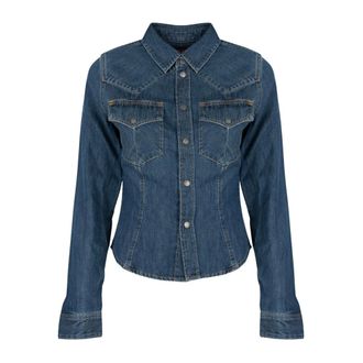 Diesel De Rin Western Shirt - Femme - Blouses et Chemises - Bleu - Taille: 38 FR
