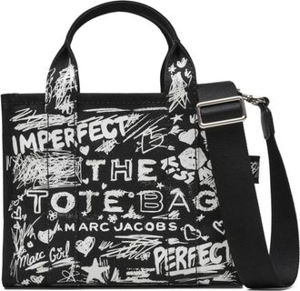 Marc Jacobs Femme, Sacs, Noir, Taille: ONE Size Punk Scribble Canvas Small Tote Bag
