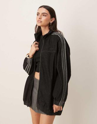 adidas Originals Top de surv&ecirc;tement en jean - Noir