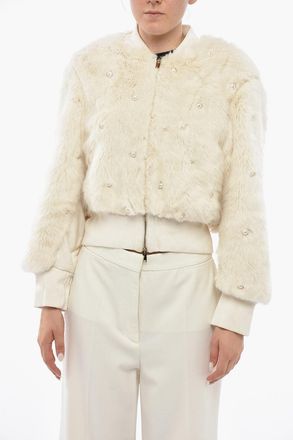 Stella McCartney Sweatshirt Mit Rei&szlig;verschluss Aus Kunstpelz KIERNAN Mit Perlenstickerei Stella McCartney