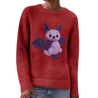 Generic Pull en tricot 3D pour femme - Motif animal paresseux - &Eacute;l&eacute;gant - Couleur unie - Manches longues - Confortable - Chaud - Pull dhiver - Pull dhiver &agrave; m