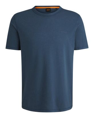 HUGO BOSS Leichtes T-Shirt mit gummiertem Logo-Schriftzug in