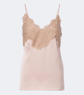 Valentino Top aus Cady mit Spitze