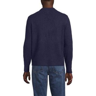 Lands End Wool Touch Rundhals-Pullover, Herren, Gr&ouml;&szlig;e:48-50 regular, Blau, by Lands End