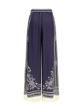 Alemais Womens Banderra Silk Pants Ink Trousers