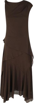 Ganni Femme, Robes, Brun, Taille: 40 FR Long Dress in Marl Mesh