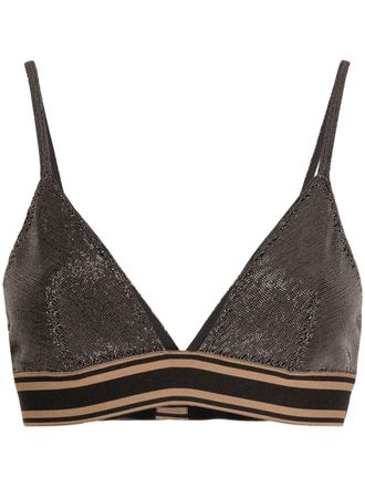 Brunello Cucinelli Bralette mit gestreiftem Band - Schwarz