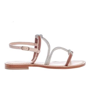 Paola Fiorenza Femme, Chaussures, Rose, Taille: 40 EU Sandales en velours et cuir rose poudr&eacute;