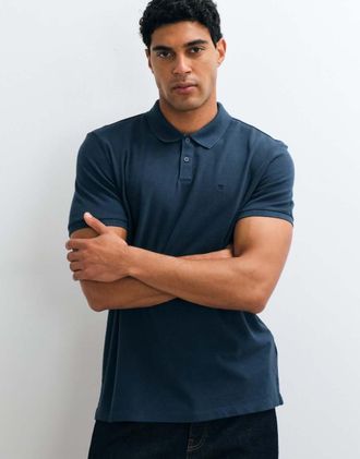 Calvin Klein Jeans Piqu&eacute;-Polohemd in Marineblau-Grau