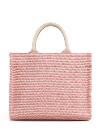 Marni petit sac cabas en raphia - Rose