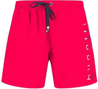 Bugatti Herren Badeshorts rot Mikrofaser Mit Prints