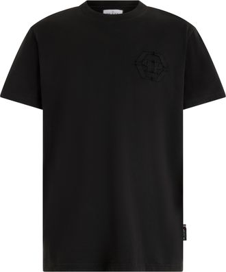 Philipp Plein Round Neck T-Shirt Raw Edge Monogram Monogram